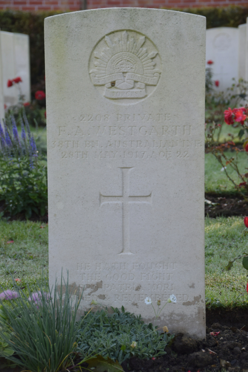 WESTGARTH Fritz Arthur – Bendigo Remembers those who died in World War One