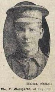 WESTGARTH Fritz Arthur – Bendigo Remembers those who died in World War One